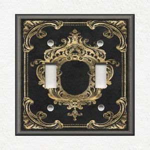 Art Deco Gold and Black Metal Switch Plate Covers and Outlet Covers Set ...
