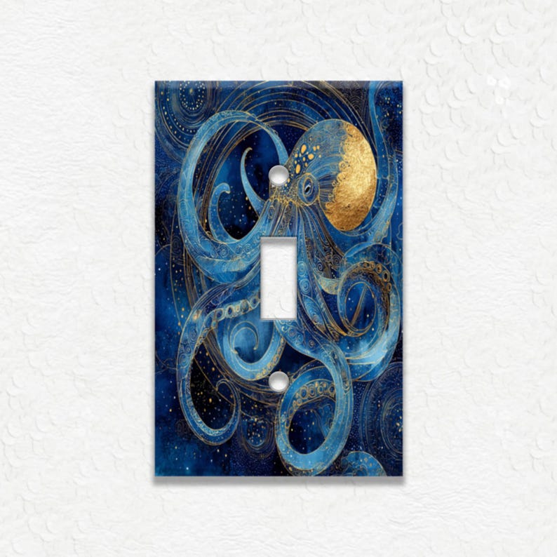 Octopus Design Metal Light Switch Covers, Outlet Covers, Octopus Design ...