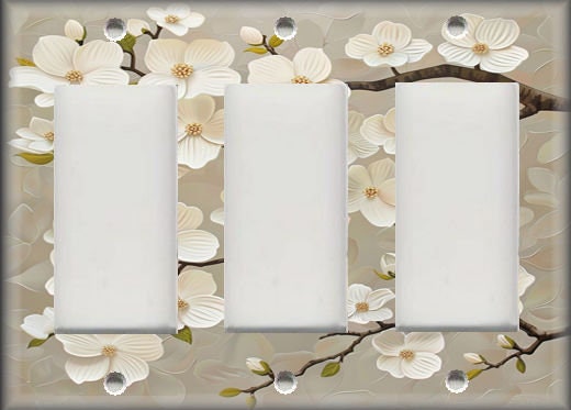 Beige Cream Dogwood Tree Branches - Metal Switch Plate Covers and ...