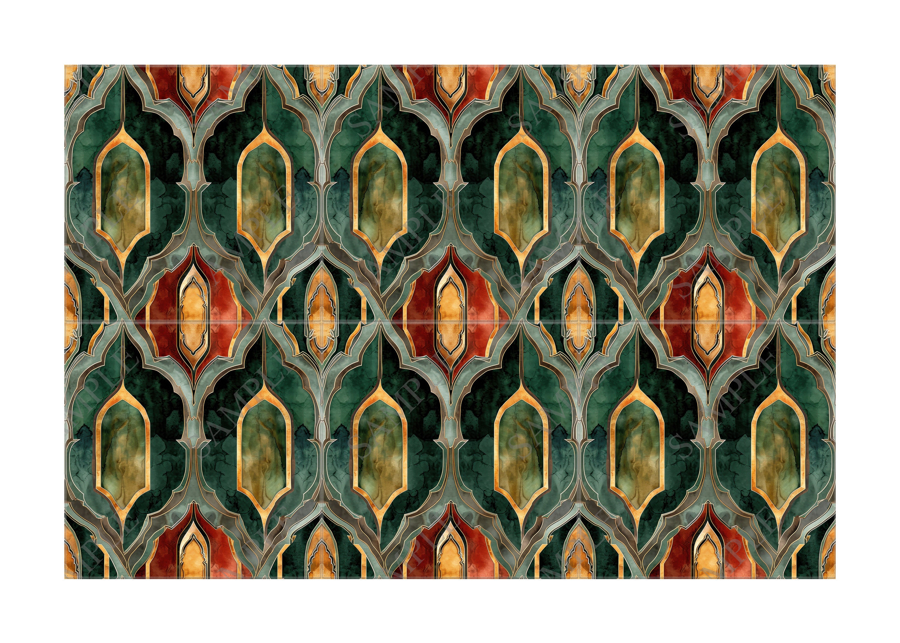 Green Copper Ceramic Tile Moroccan Kitchen Backsplash Tile - Bathroom ...