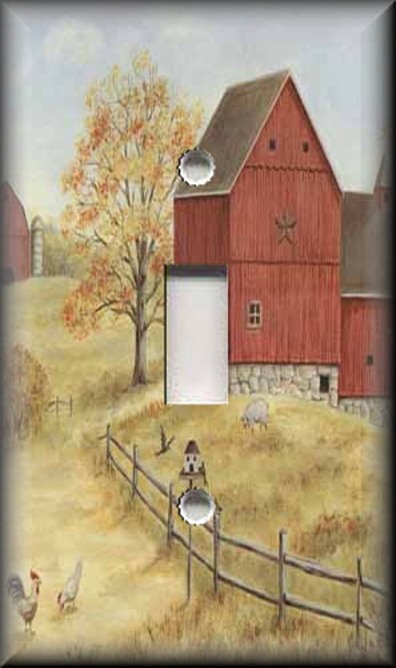 Red Barn Farm Design Country Decor Metal Light Switch - Etsy