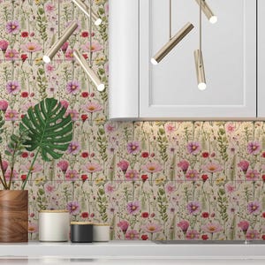 Botanical Floral Ceramic Tile - Kitchen Backsplash Tile - Bathroom Tile ...