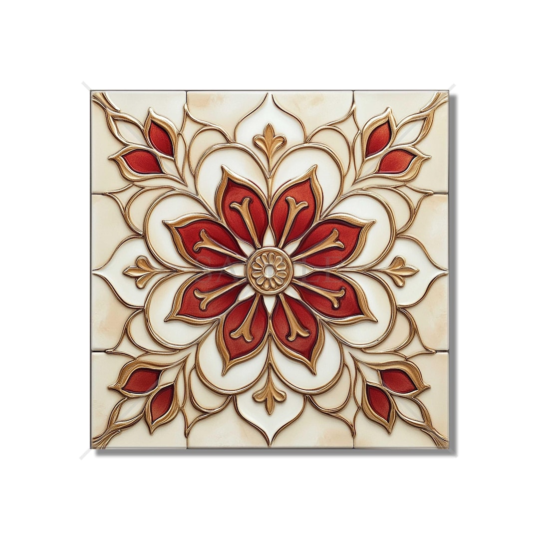Red Ceramic Tile Unique Patterned Red Kitchen Backsplash Tiles Red ...