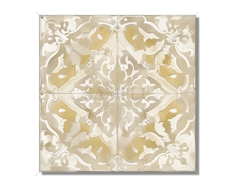 Tan and Cream Ceramic Tile Backsplash Tile Decorative Tan Tile Tan ...