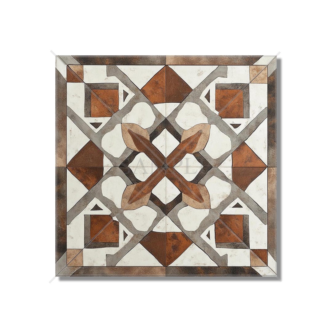 Mid-century Modern Design Ceramic Tile Rust Copper Gray Unique Kitchen ...