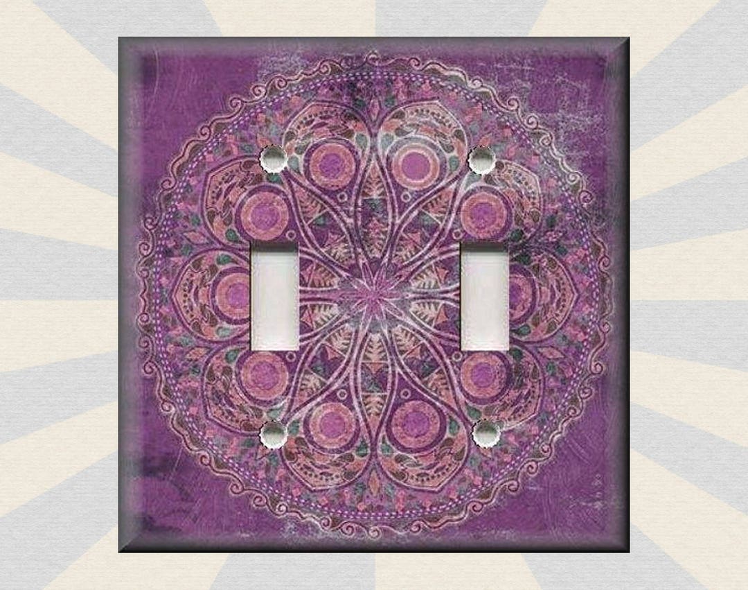 Purple Peacock Design Metal Light Switch Plate Cover - Boho Decor ...