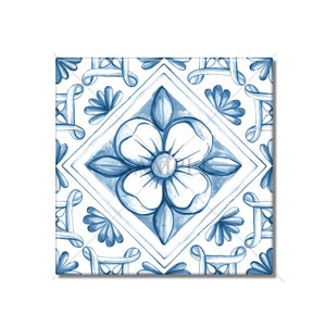 Blue Grey Flower Ceramic Tile - Flower Design Ceramic Tile Kitchen ...