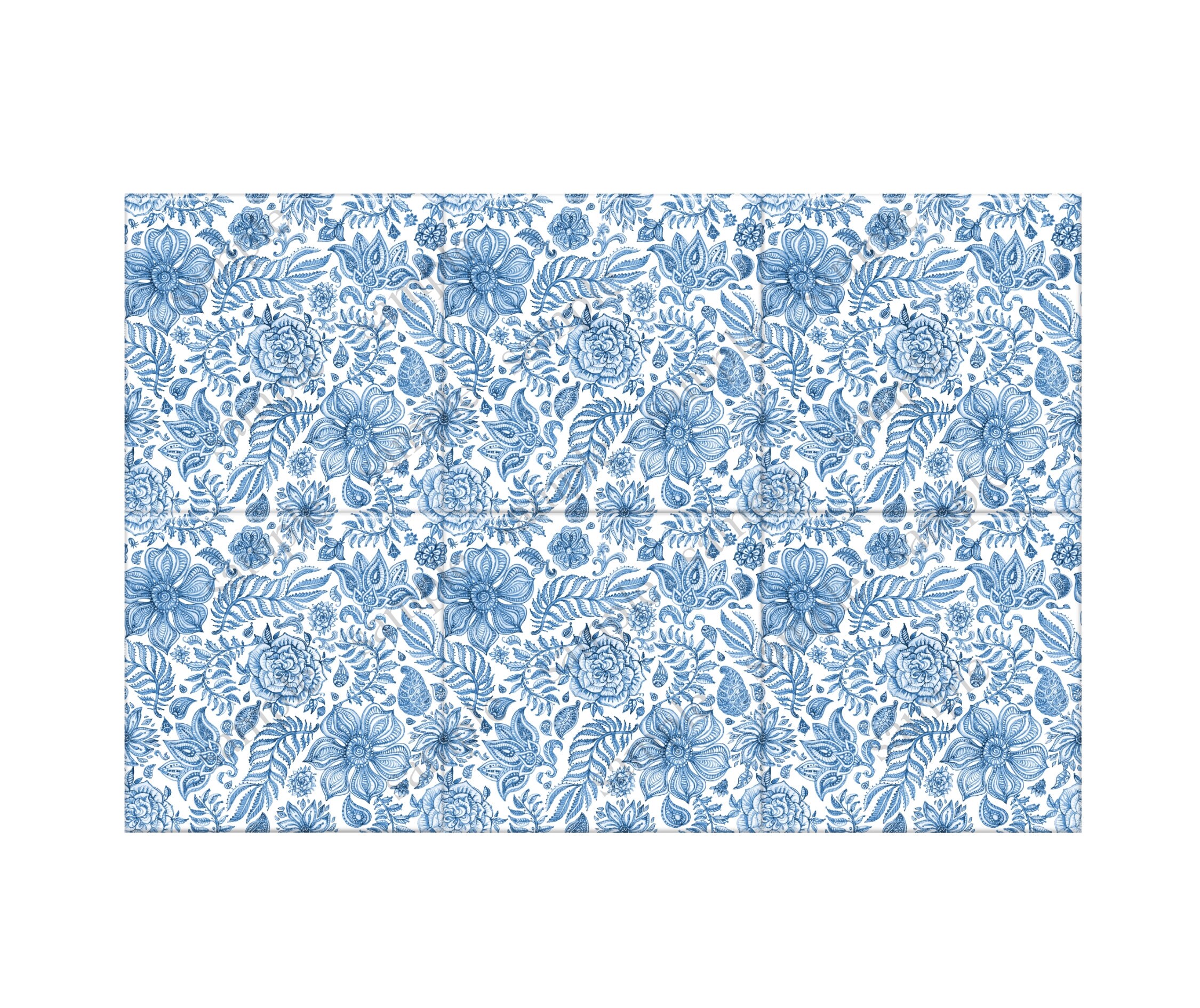 Lotus Flower Blue and White Ceramic Tile - Bathroom Wall Tile ...