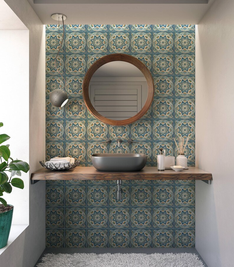 Blue Ceramic Tile Backsplash Tile Decorative Blue Tile - Blue Kitchen ...