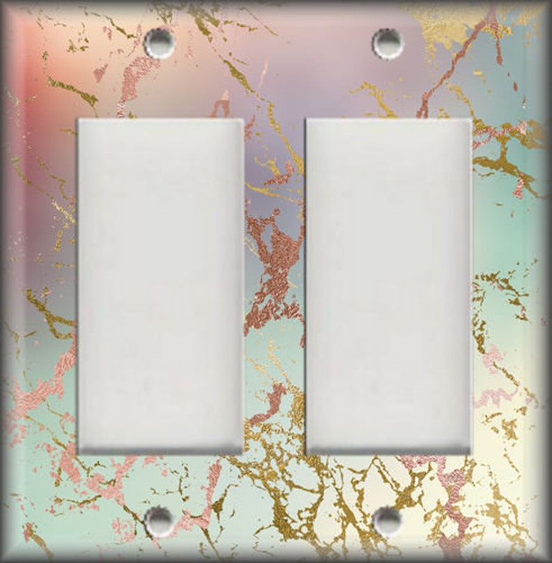Metal Light Switch Covers - Marble Stone Art Design Home Decor Pastel ...