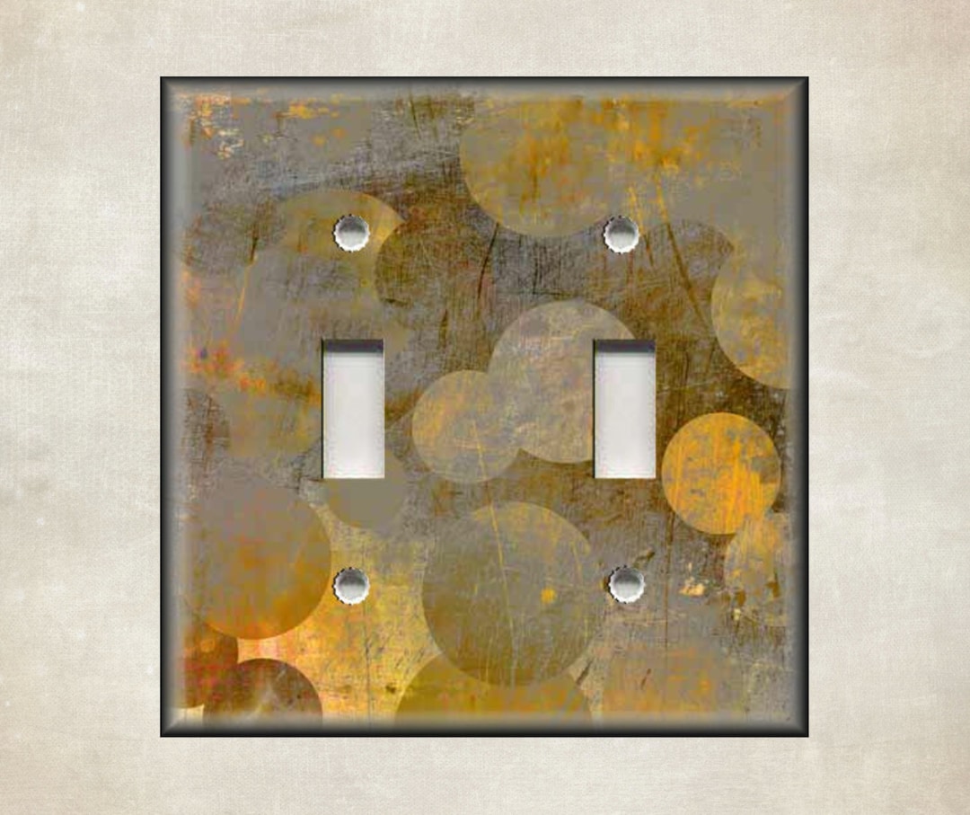 Silver and Gold Abstract Art Design Decor - Metal Light Switch Cover ...
