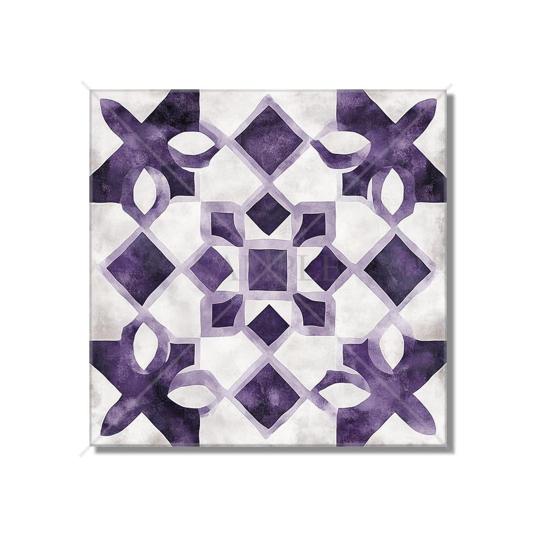 Purple Ceramic Tile - Vintage Moroccan Tile Design - Kitchen Backsplash ...