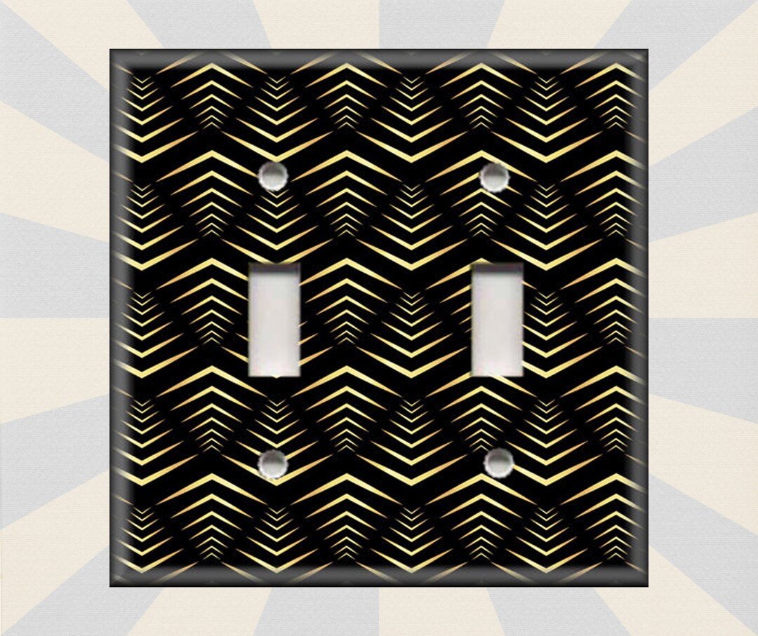 Art Deco Home Decor Black and Gold Art Decor - Metal Light Switch ...