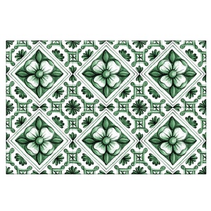 Green Flower Ceramic Tile - Flower Design Ceramic Tile Kitchen ...