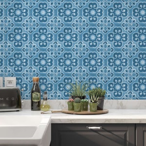 Ceramic Tile Kitchen Backsplash Tile Vintage Blue - Bathroom Tile ...