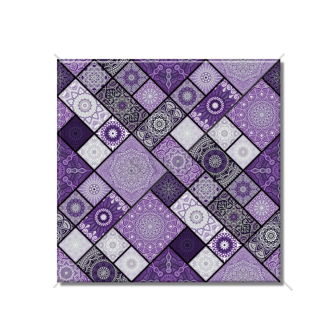 Purple Patchwork Mixed Designs Ceramic Tile - Decorative Kitchen ...