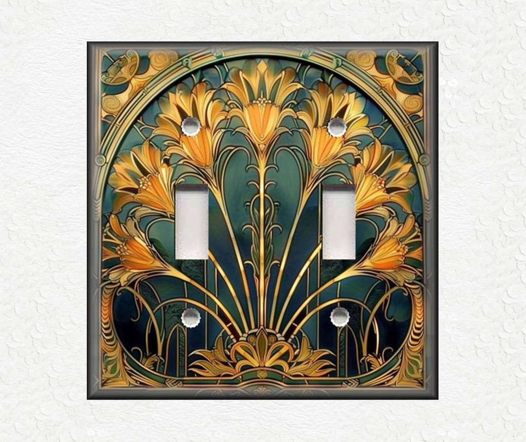 Art Nouveau Design Metal Switch Plate Covers and Outlet Covers - Unique ...