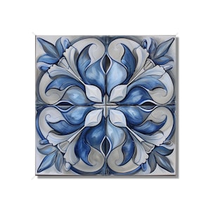 Blue Grey Ceramic Tile Vintage Moroccan Tile Design Kitchen Backsplash ...