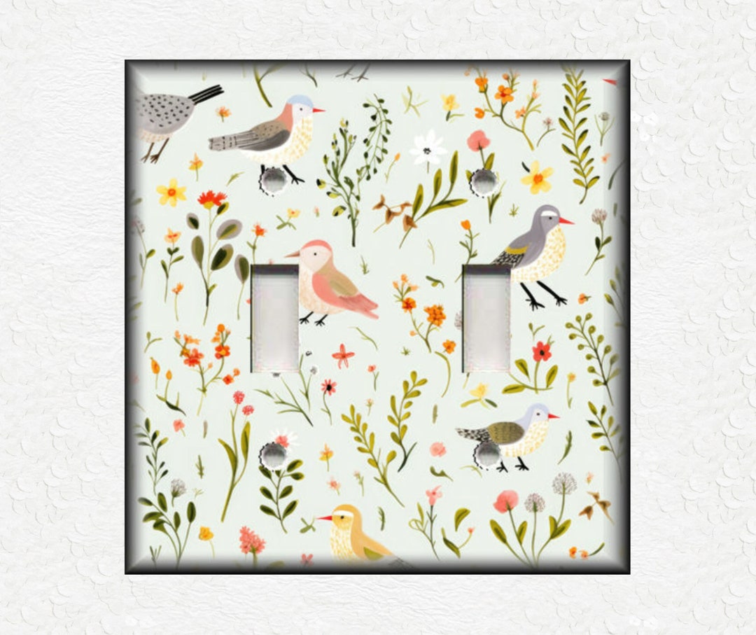 Colorful Birds Design Metal Switch Plate Covers and Outlet Covers ...