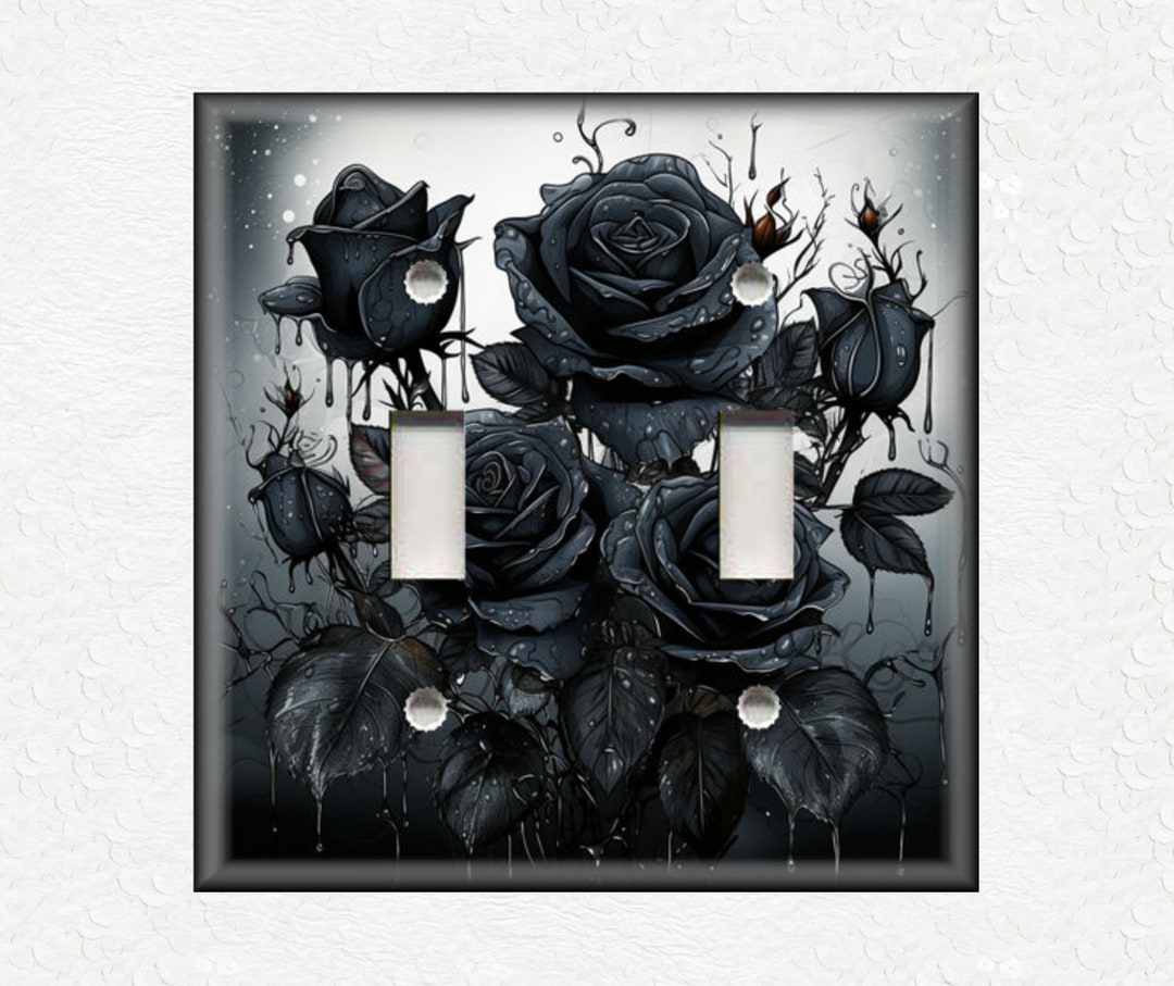 Gothic Design Light Switch Covers and Outlet Covers - Black Rose Design ...