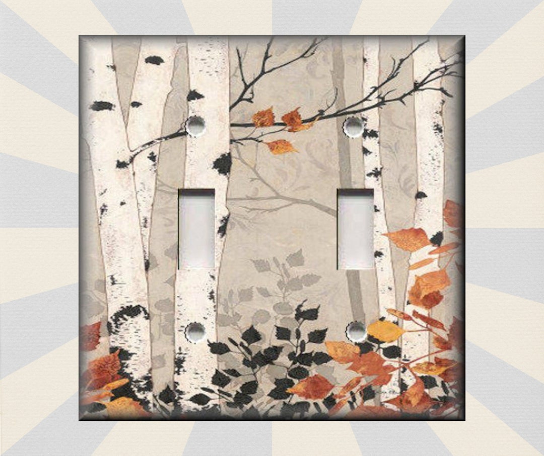 Birch Tree Switch Plate Rustic Woods Tree Decor Cabin Decor - Metal ...