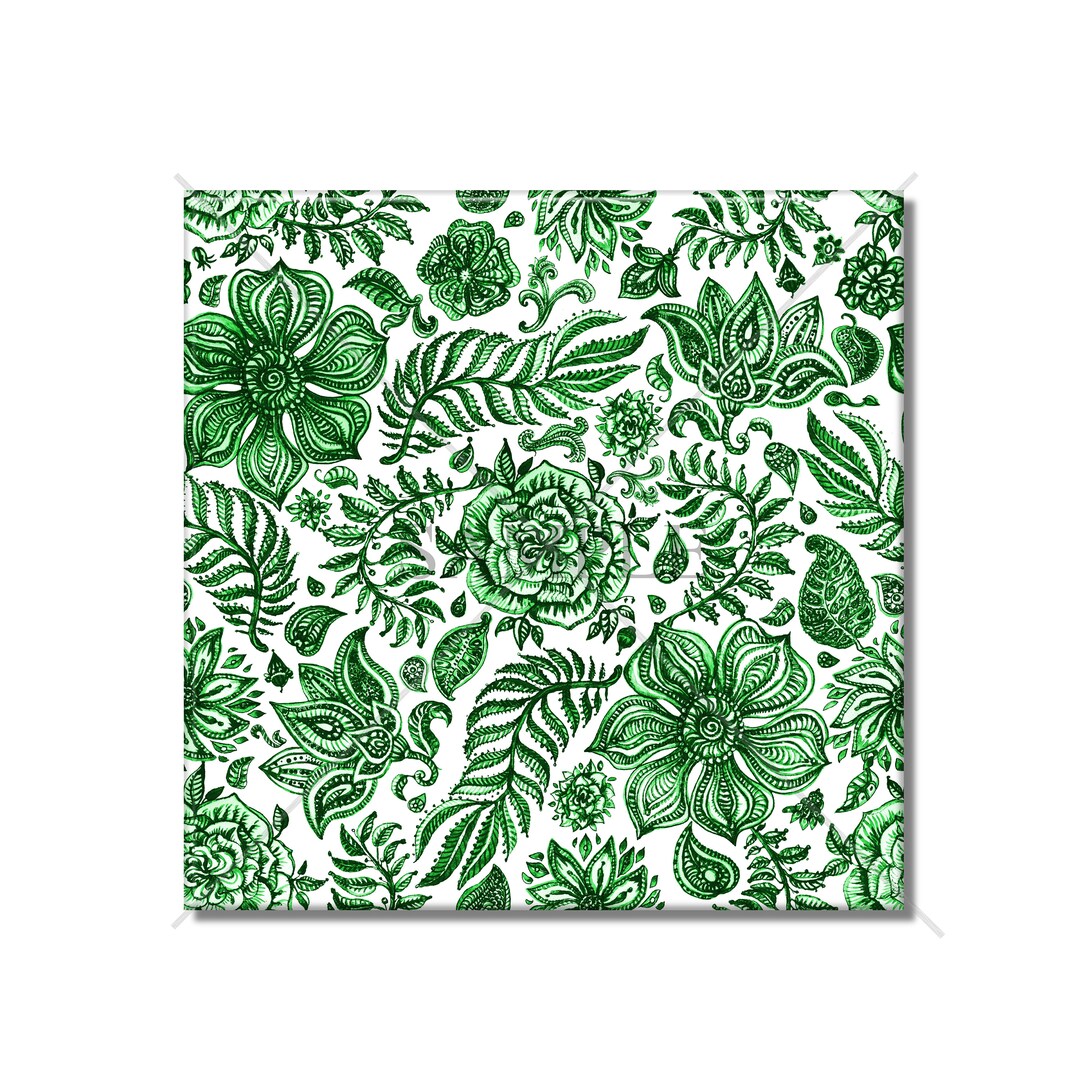 Lotus Flower Green and White Ceramic Tile - Bathroom Wall Tile ...