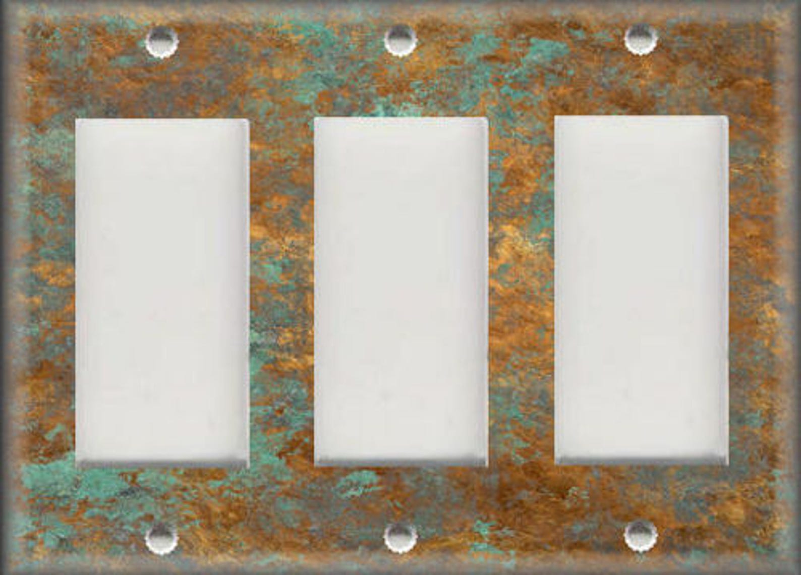 Metal Light Switch Plate Cover Image of Aged Copper Patina Design Home ...