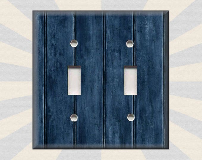 Image of Faux Blue Tile Shades of Blue Light Switch Cover Plate or ...