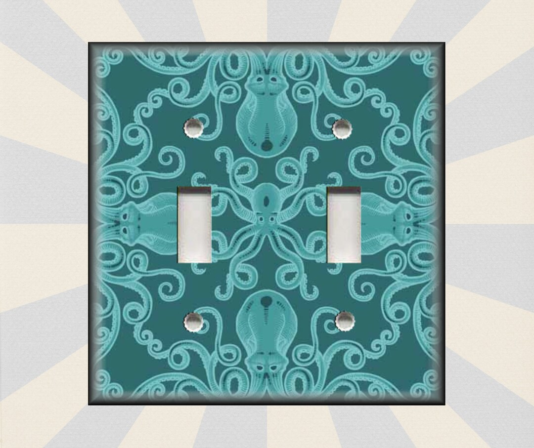 Octopus Switch Plate - Vintage Octopus Decor - Turquoise Octopus Home ...