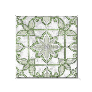 Green Ceramic Tile - Vintage Moroccan Tile Design - Kitchen Backsplash ...