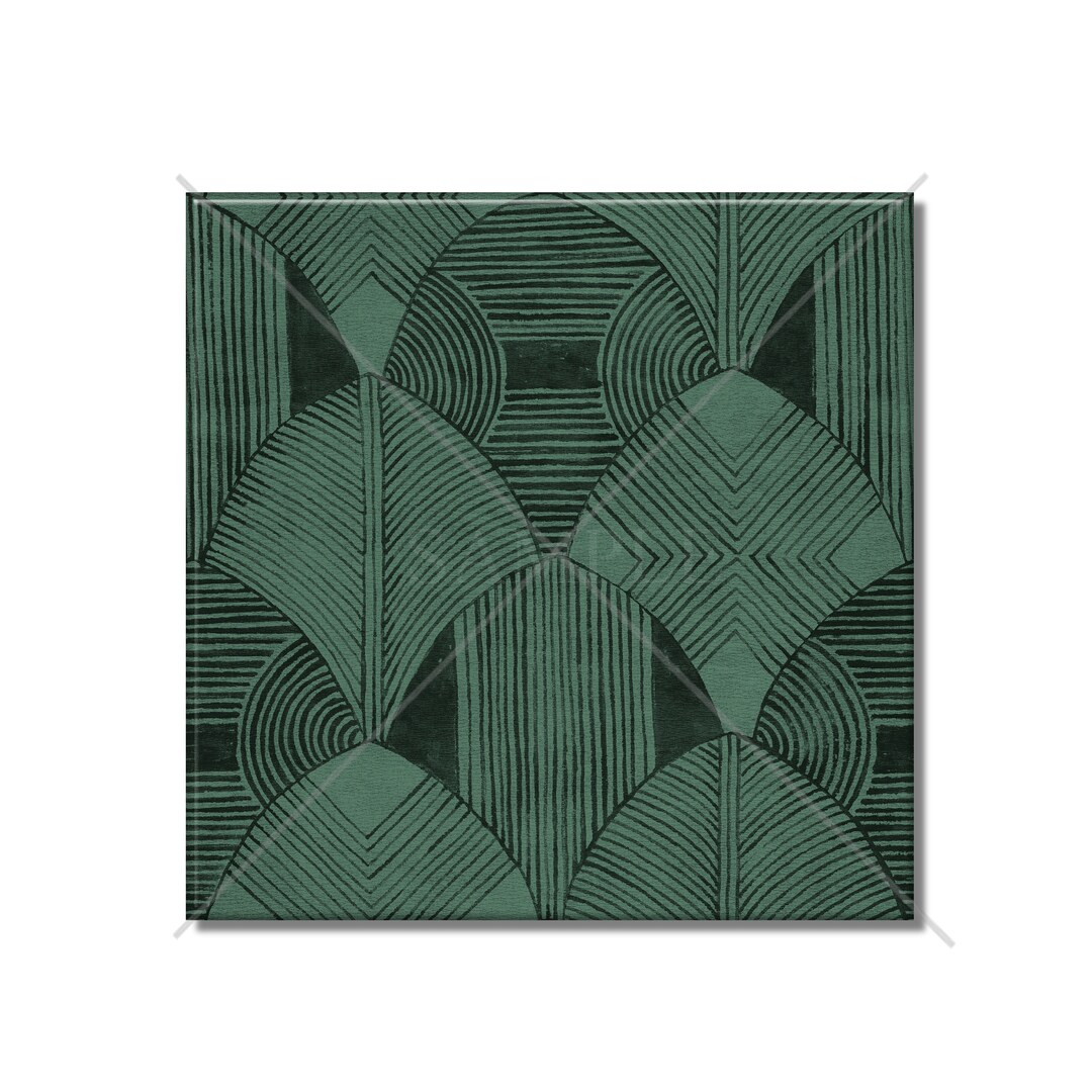 Dark Green Ceramic Tile Vintage Art Deco Design Kitchen Backsplash Tile ...