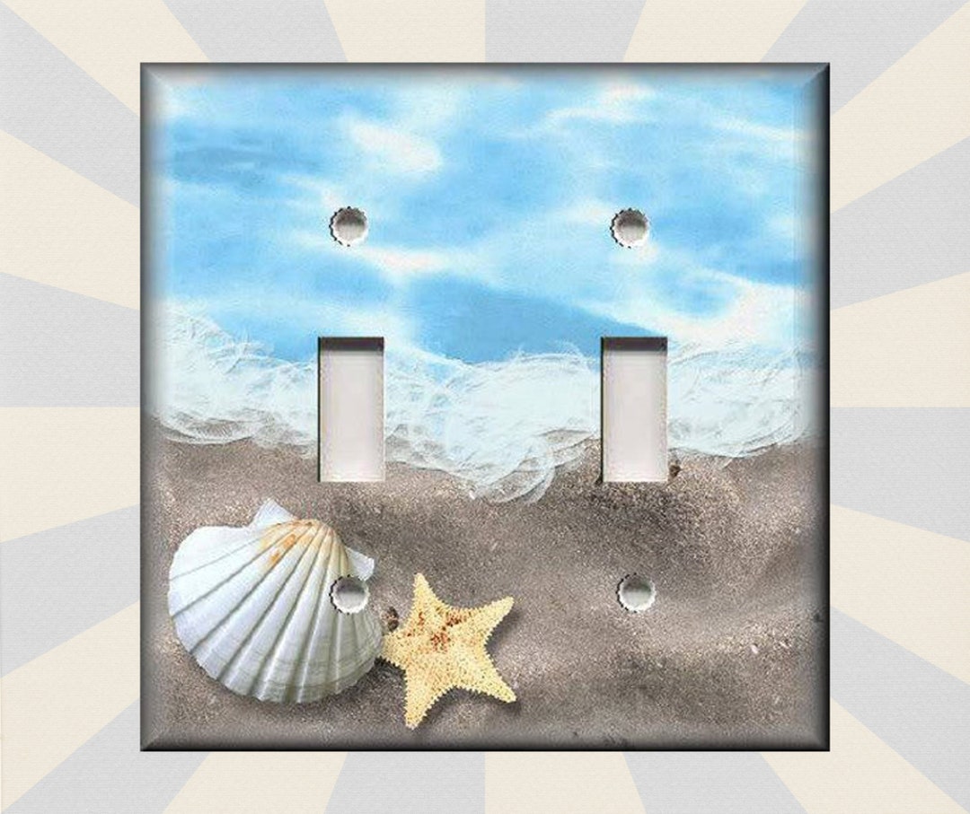 Beach Switch Plate - Beach Home Decor - Shell Switch Plate Beach ...