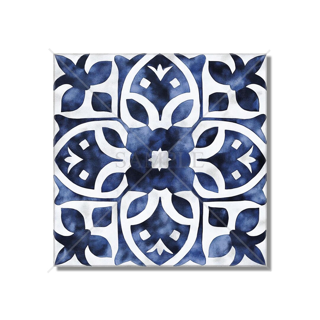 Navy Blue Ceramic Tile - Vintage Moroccan Tile Design - Kitchen ...