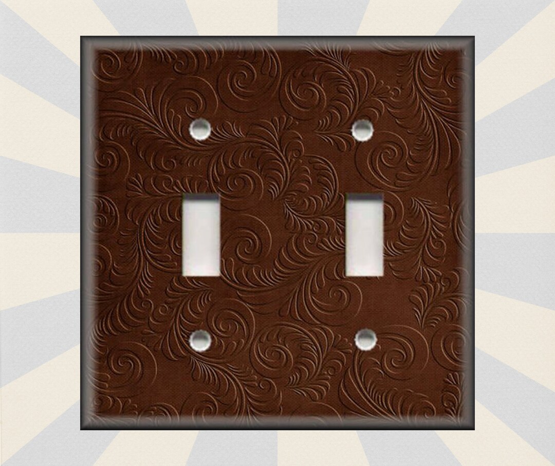 Dark Brown Swirl Metal Light Switch Plate Cover Flourish Swirl Home ...