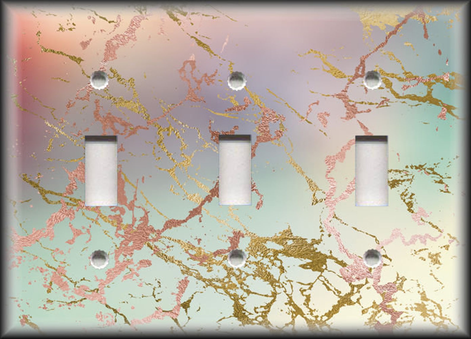 Metal Light Switch Covers - Marble Stone Art Design Home Decor Pastel ...
