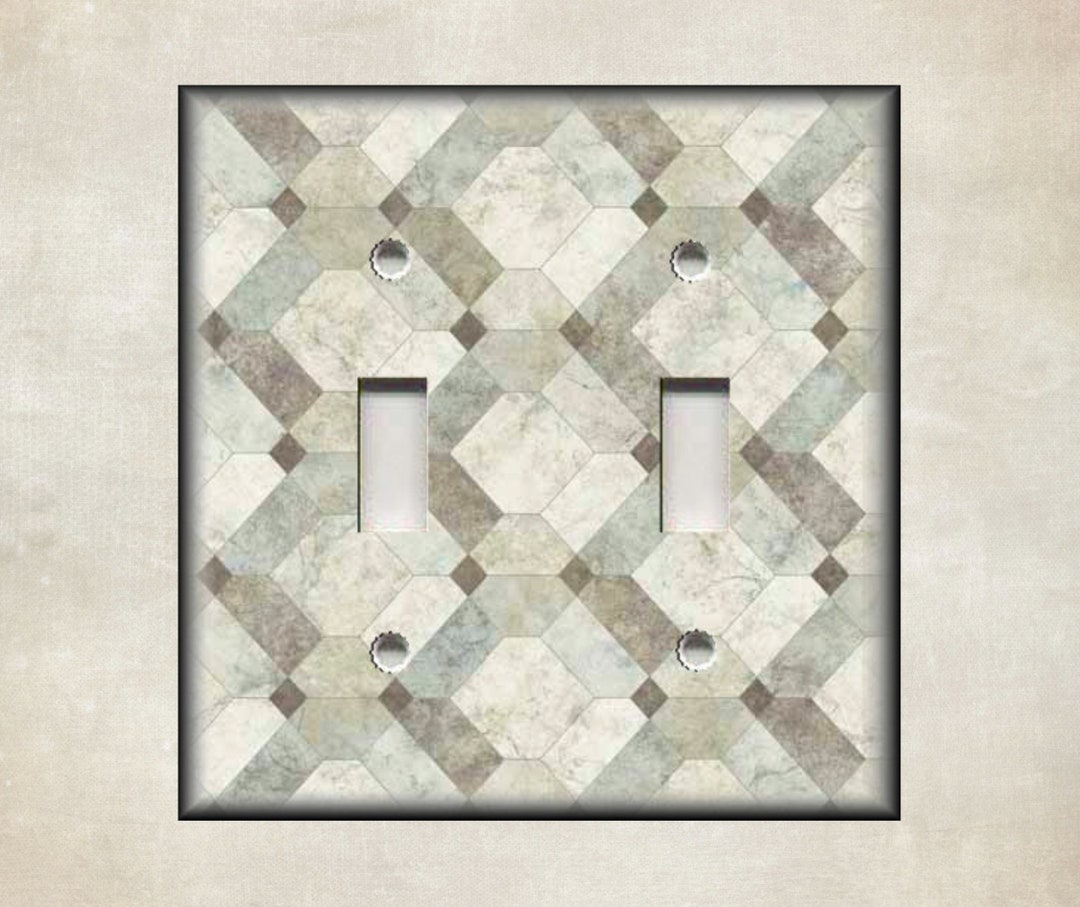 Rustic Stone Design Metal Light Switch Cover Kitchen Decor Switch Plate ...