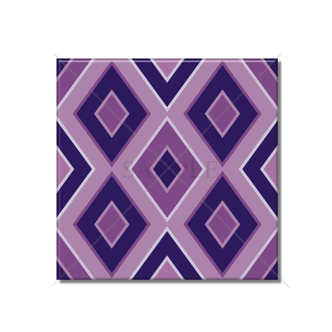Purple Diamond Patterned Tile Ceramic Tile - Purple Backsplash Tile ...