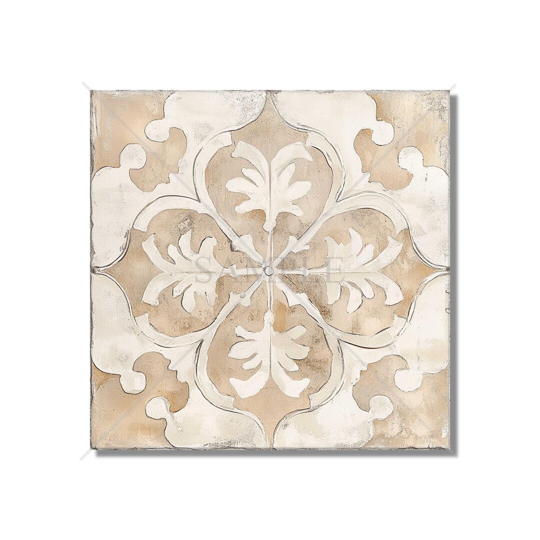 Neutral Tones Vintage European Design Ceramic Tiles Patterned Kitchen ...