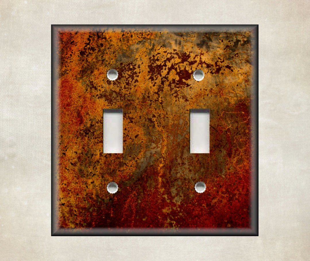 Metal Switch Plate Covers - Image of Aged Copper Rustic Patina Design ...