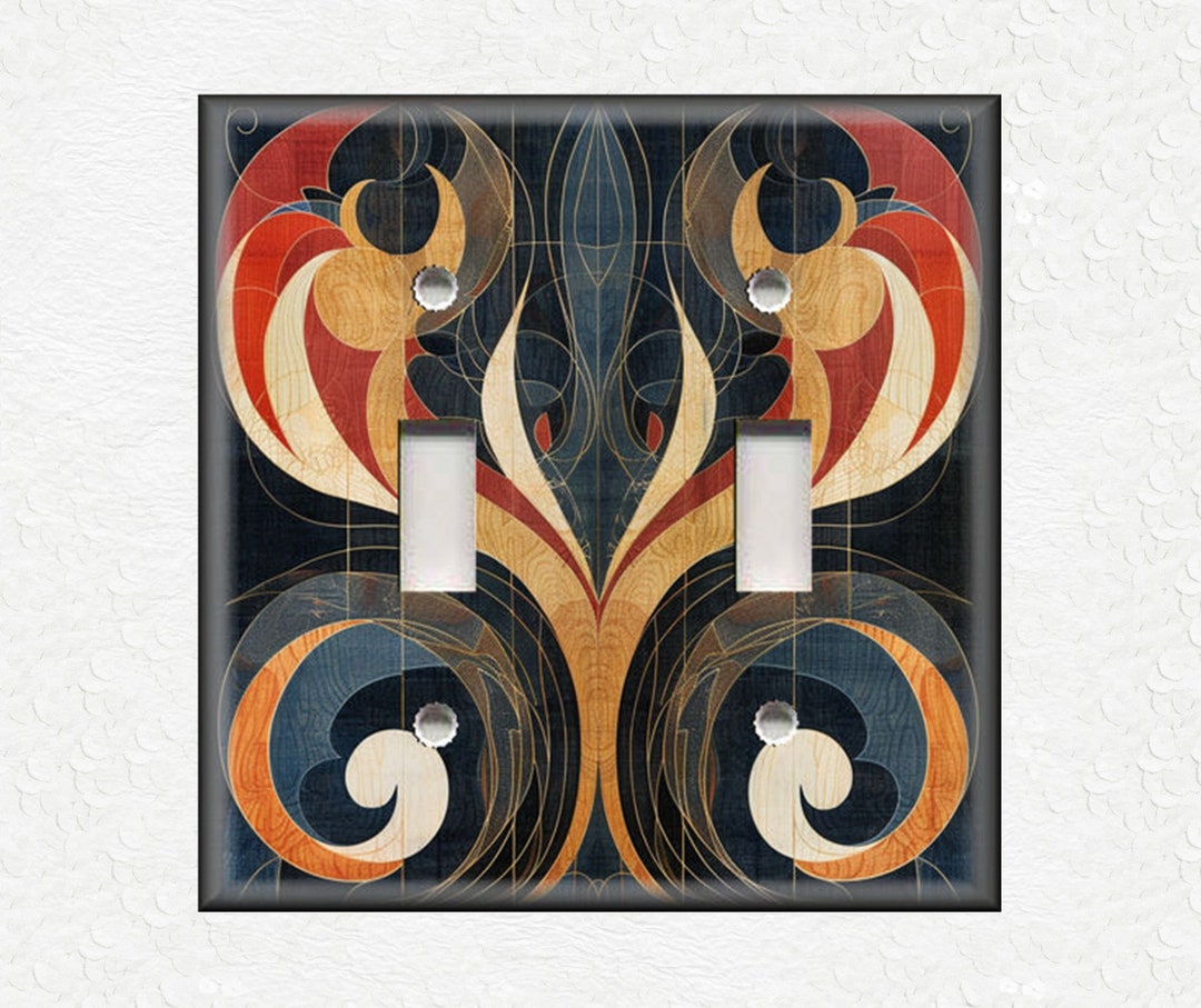 Antique Art Deco Design Metal Light Switch Covers and Outlet Covers ...