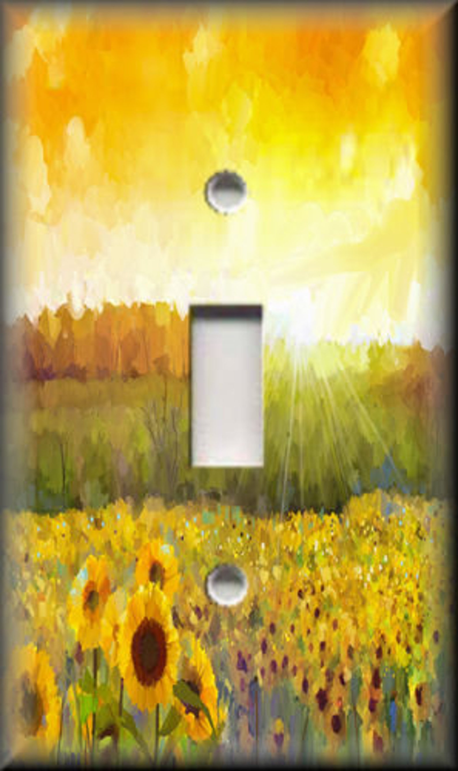 Sunny Tuscany Hills Sunflowers Art Home Decor - Metal Light Switch ...