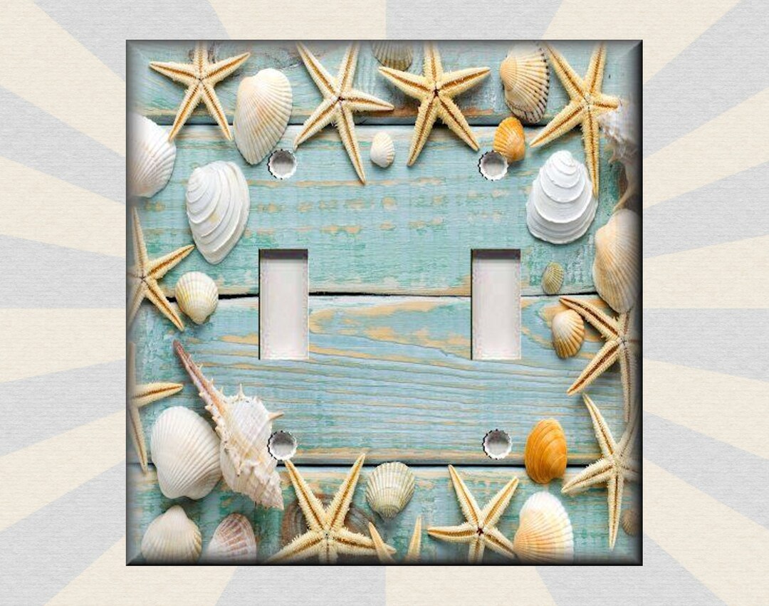 Beach Shells Light Switch Plate Covers - Metal Light Switch Plate Cover ...