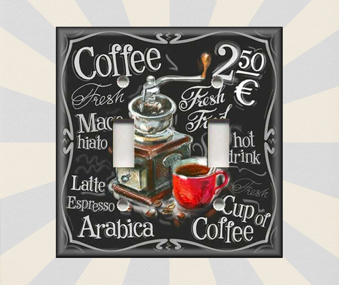 Rerto Coffee Design Switch Plate Cover - Coffee Design Kitchen Decor ...