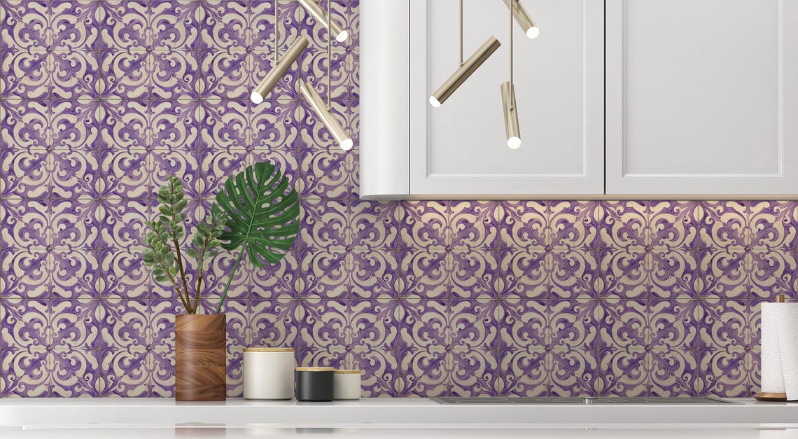 Lavender Purple Ceramic Tile - Purple Kitchen Backsplash Tile - Purple ...