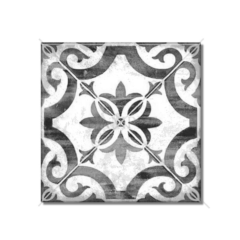 Gray Decorative Ceramic Tile - Vintage Moroccan Design Ceramic Kitchen ...