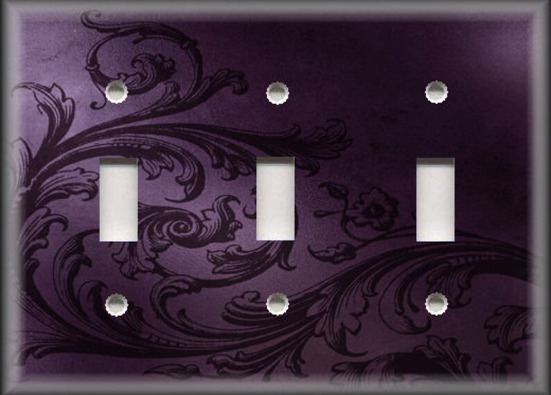 Decorative Dark Purple Design Decor Metal Light Switch Cover - Etsy