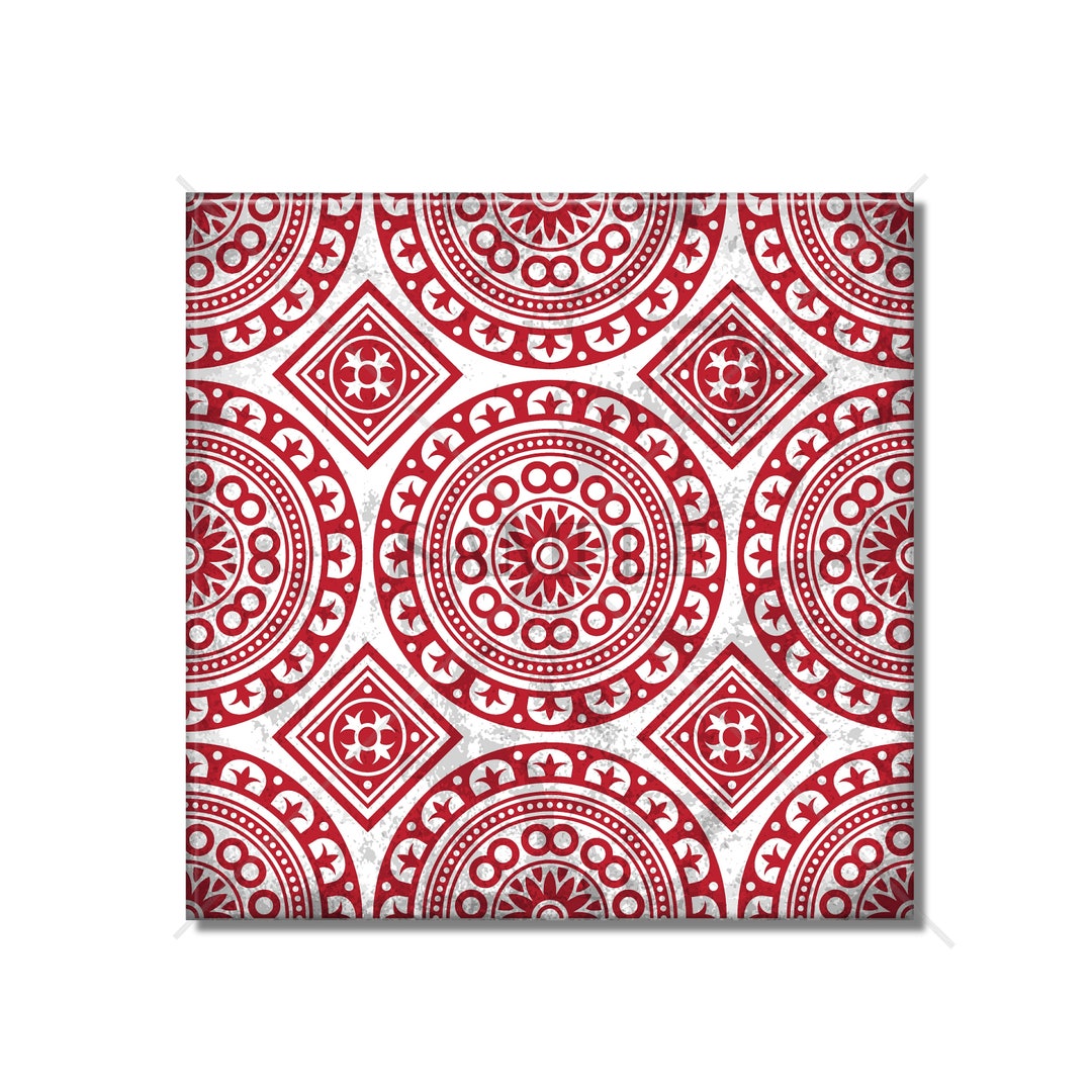 Red Grey Decorative Patterned Ceramic Tile - Vintage Tile Design ...