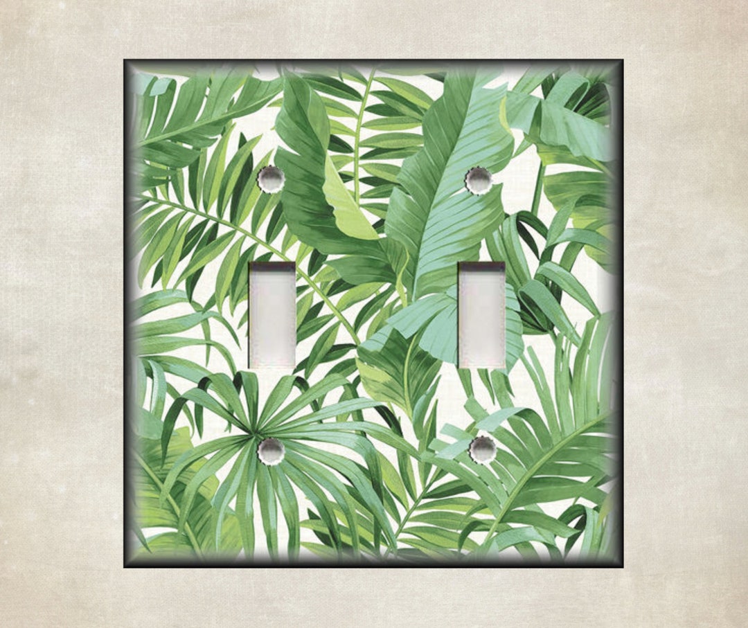 Beach Switch Plate Covers and Outlet Covers Tropical Palm Leaves Design ...