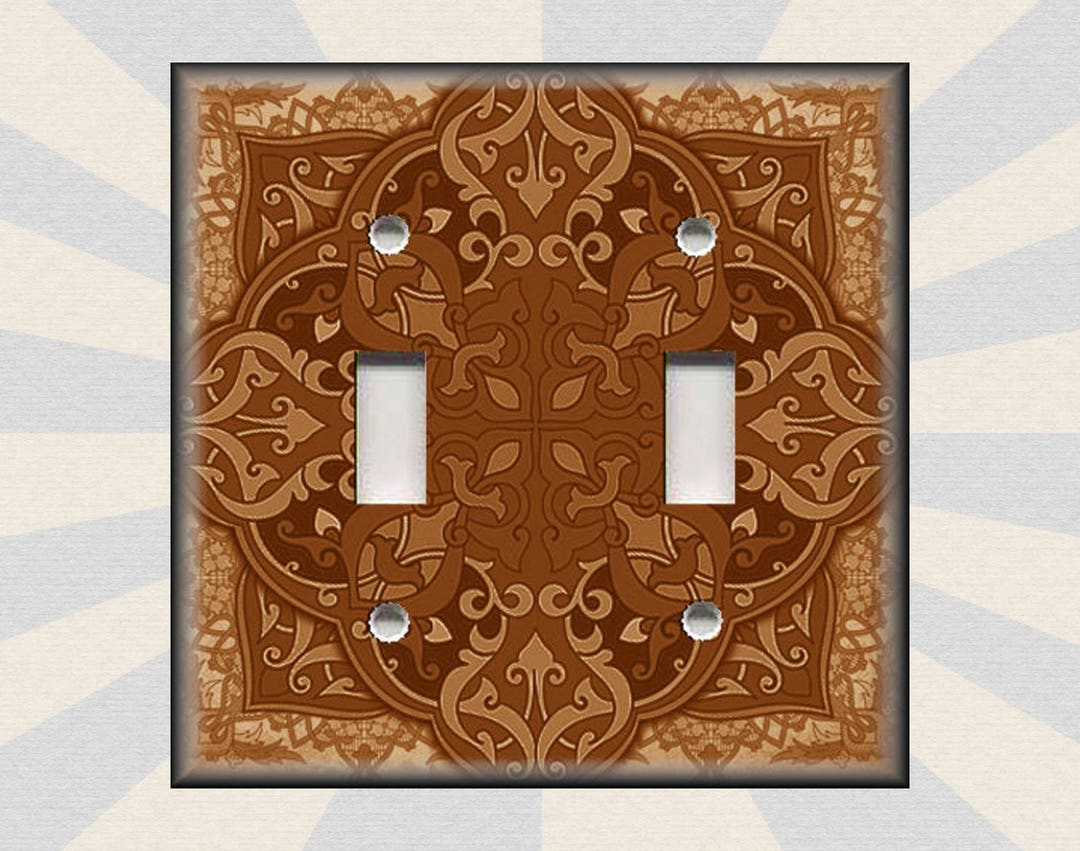 Copper Rust Brown - Metal Light Switch Plate Cover - Moroccan Tile ...