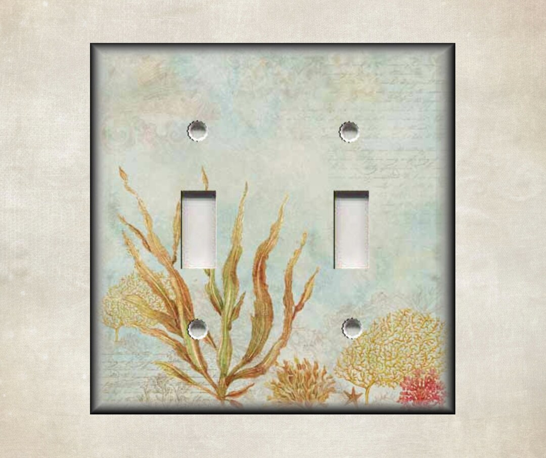 Beach Switch Plate Covers and Outlet Covers - Coastal Decor Coral ...